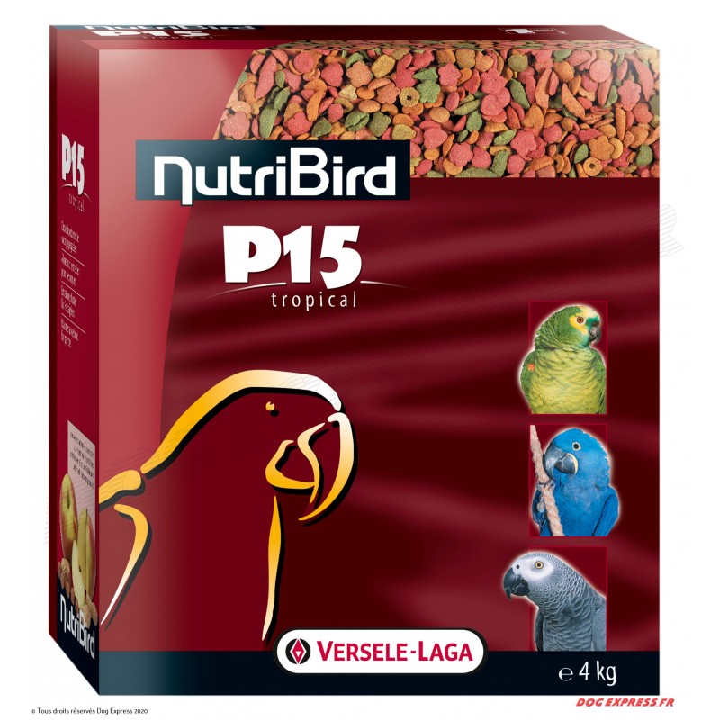 NutriBird P15 Tropical - Versele Laga - perroquets - multicolor pellets